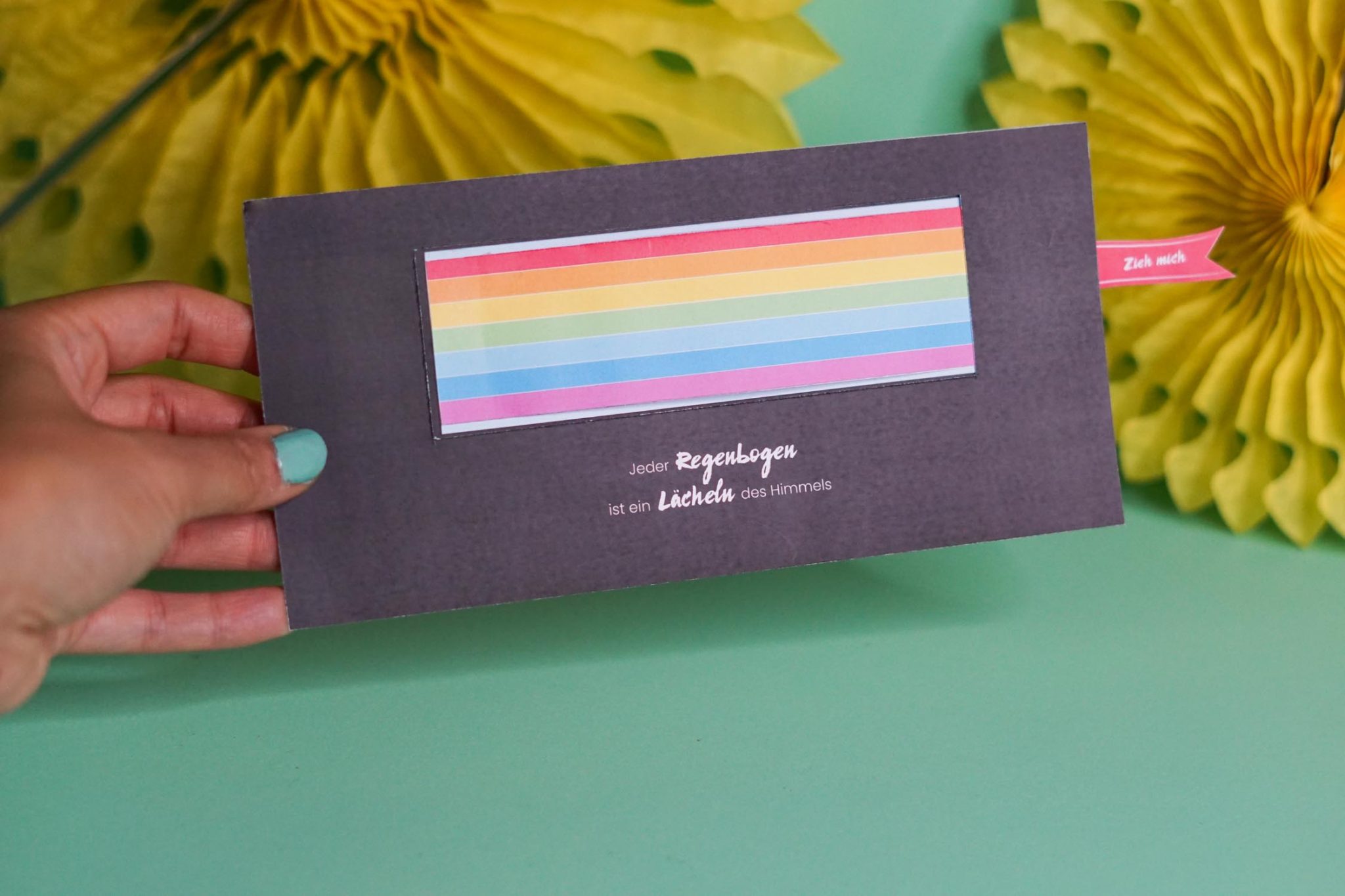 DIY Regenbogen Karte basteln - mini-presents Blog