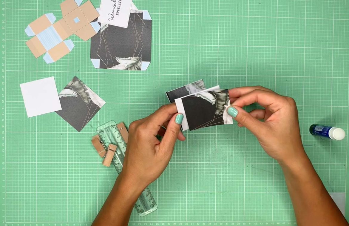 DIY Explosionsbox Vorlage mit verschiedenen Texten - mini-presents Blog